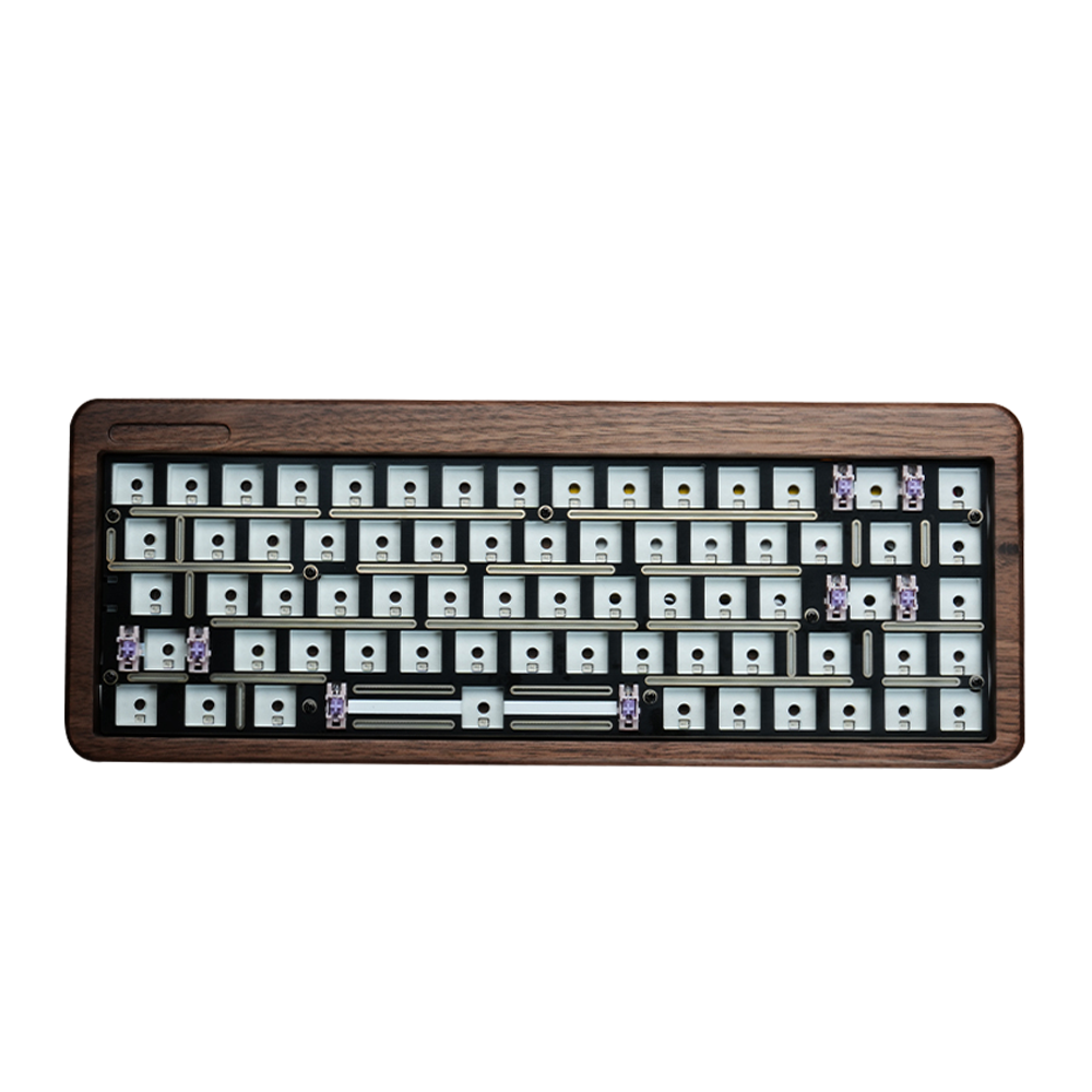 RECCAZR R66 Wireless Mechanical Keyboard Kit, Wooden Keyboard Kit, Hif