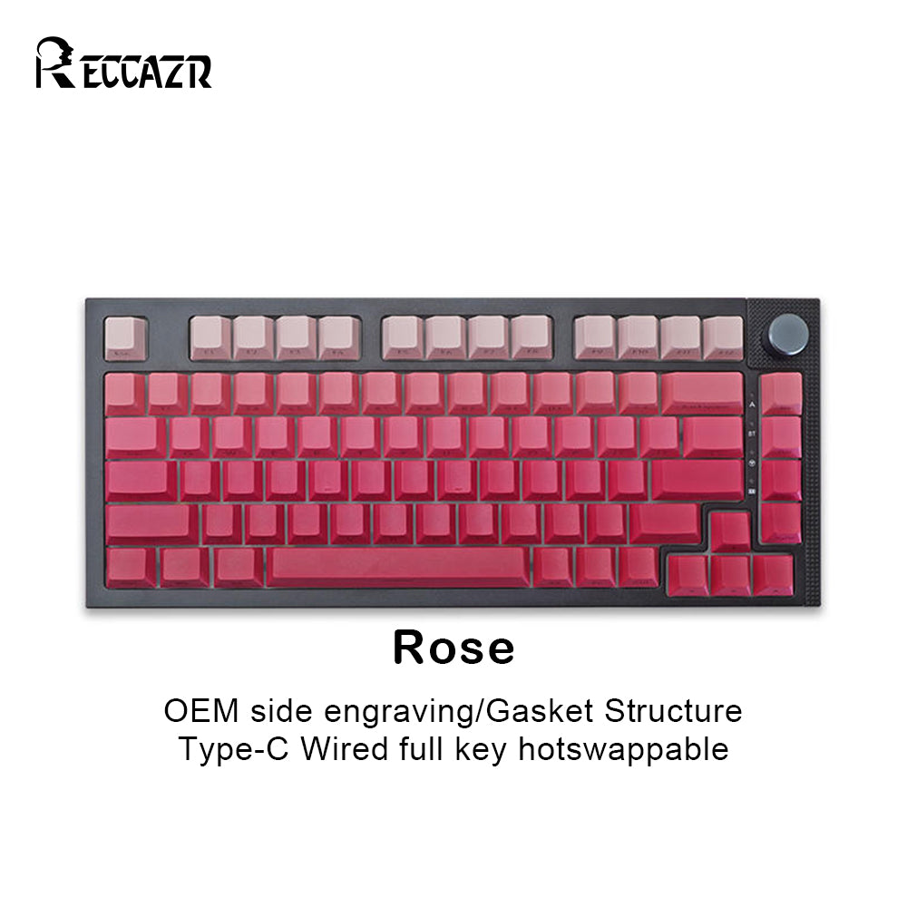 RECCAZR KW75-PRO Wireless Mechanical Keyboard, RGB, Hot-swappable, Tri