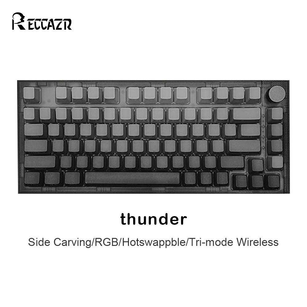 RECCAZR KW75-PRO Wireless Mechanical Keyboard, Tri-mode custom gaming keyboard, RGB, Hot-swappable