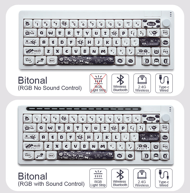 RECCAZR R66 RGB Sound Control Wireless Mechanical Keyboard